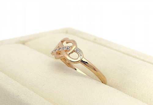 Золотое кольцо с камнями 585пр. размер: 16