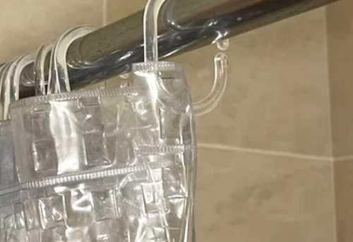 Кольца крючки прозрачные для шторки в ванну