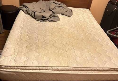 Кровать двухспальная с матрасом 160- 200 бу