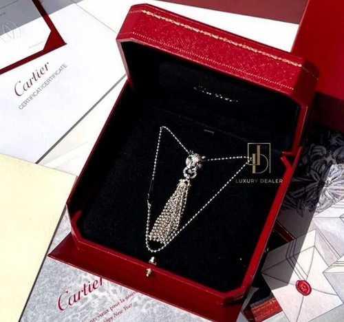 Колье cartier panthere белое золото 750