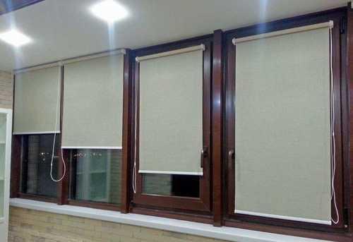 Алюминиевые окна коричневые фасадные