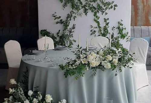 Свадебное оформление живыми цветами