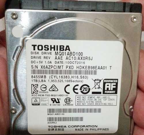 Жесткий диск toshiba 1 тб