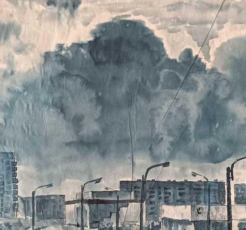 Туча" акварель Иванов В.А 1980-е годы