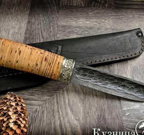Якут из дамасской стали с кованым долом