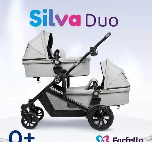 Коляска трансформер для двойни Farfello Silva Duo SD-3