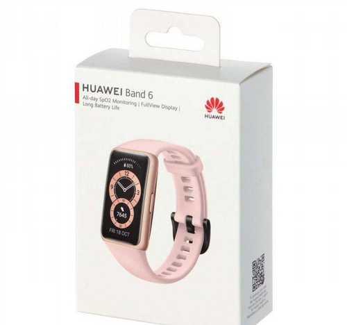 Смарт часы huawei band 6 розовые