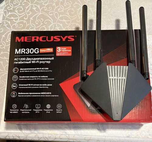 Роутер mercusys mr30g, AC1200 двух диапозонный