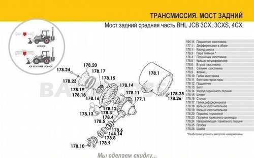 JCB запчасти главная пара