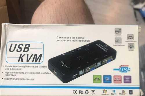 KVM usb switch 4 порта