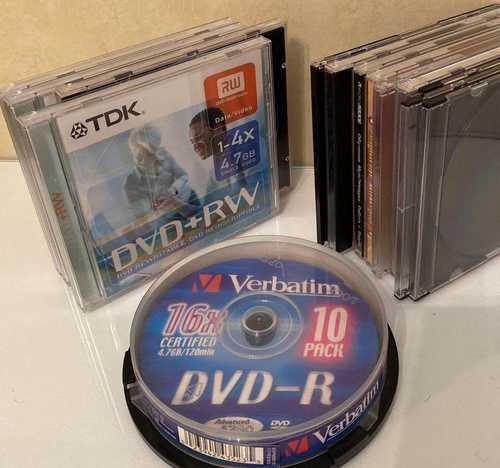 Болванка TDK, Verbatim DVD-R, DVD RW новые