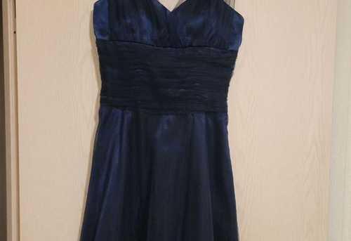 Вечернее платье тёмно-синего цвета, размер S