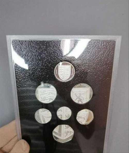 Набор из 7-ми серебряных монет Герб Англии