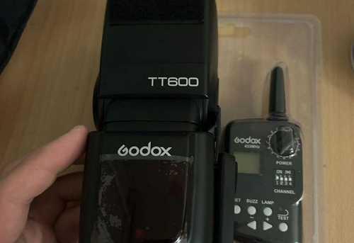 Вспышка камеры godox tt600 + синхронизатор