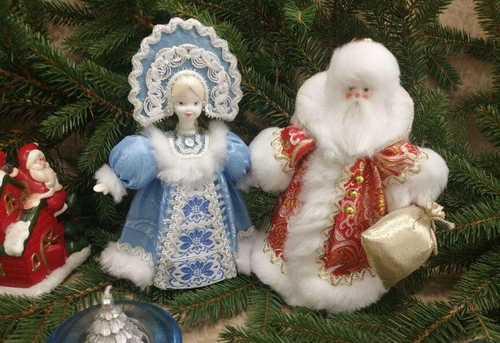 Пара кукол Дед мороз и Снегурочка 15см