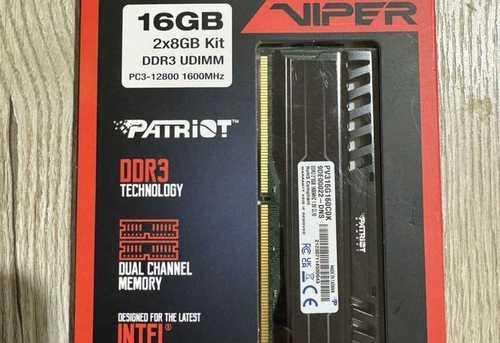 Оперативная память Patriot Viper 3 DDR3 - 2x 8гб