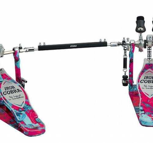 Педаль tama iron cobra HP900pwmcs Power Glide Twin Pedal, Coral Swirl