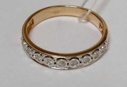 Золотое кольцо 17,5р бриллиант (23350)