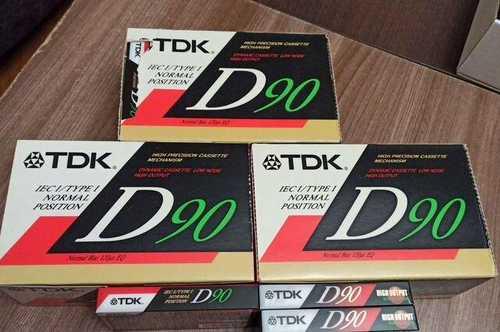 Новые аудиокассеты TDK D90 1990 и 1992