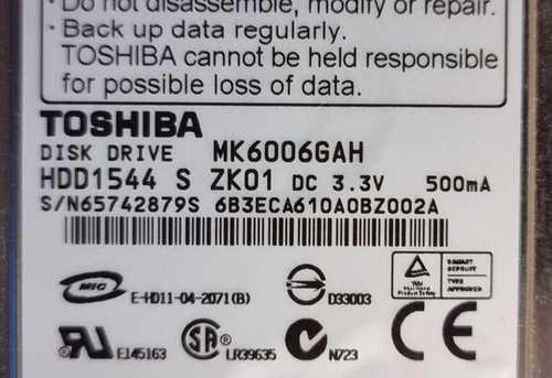 Жесткий диск 60гб Toshiba MK6006GAH, ZIF 1.8"