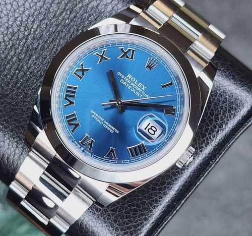 Часы Rolex Datejust azzurro blue roman 126300