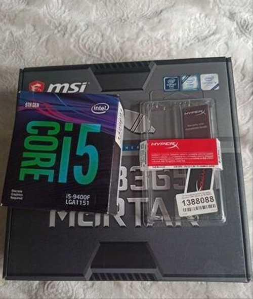 MSI MAG B365m, Intel Core i5 9400F, HyperX 16 GB