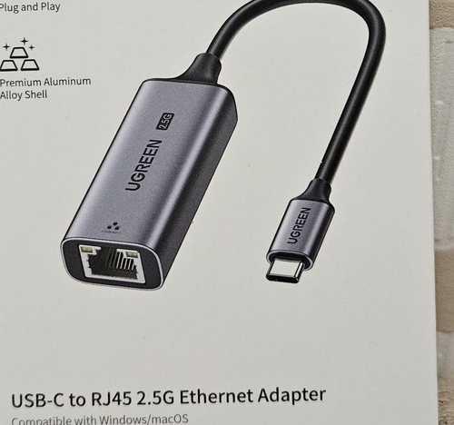 Ethernet 2.5 Гбит USB Type C переходник Ugreen