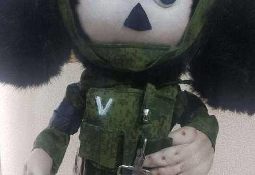 Кукла Чебурашка в военной форме