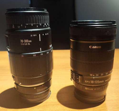 Объективы Sigma 70-300 и Canon 18-135