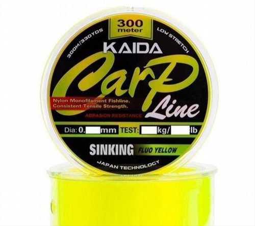 Леска kaida Carp Line Sinking Fluo Yellow 300м 0.2