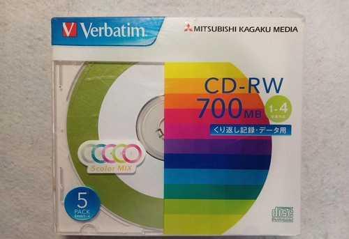 Диски CD-RW pack 5 verbatim