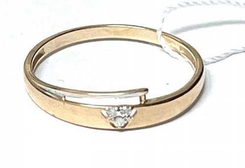 Золотое кольцо 585пробы с бриллиантами р19,5(11200