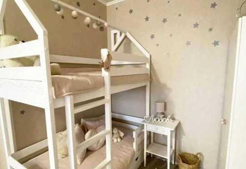 Двухъярусная кровать / детская кровать с ящиками
