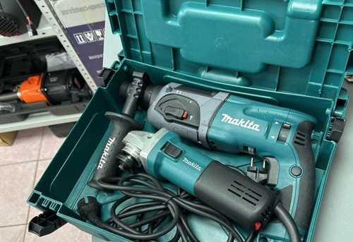 Перфоратор ушм болгарка Makita набор 2в1