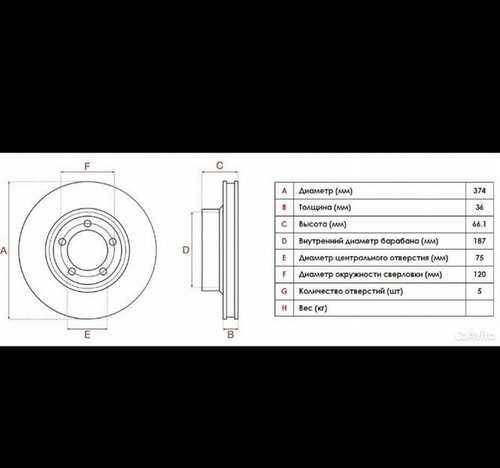 Диск передний тормозной BMW GT 5 n 63- 4.4
