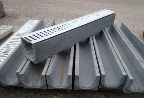 Лотки водоотводные бетон 1000*125*145 с решеткой