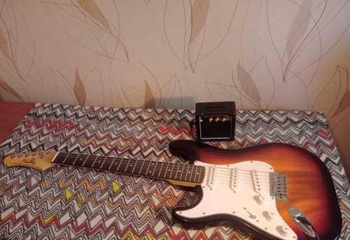 Электро гитара Muslady Stratocaster Леворукая