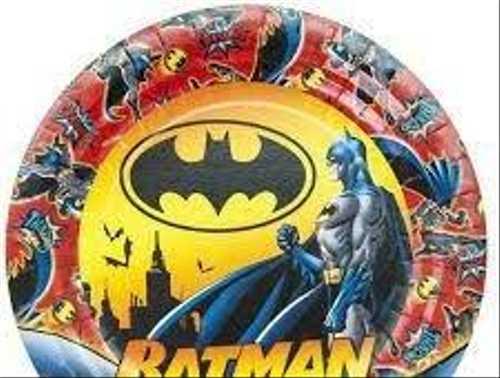 Набор бумажных тарелок 6 шт "Бэтмен"