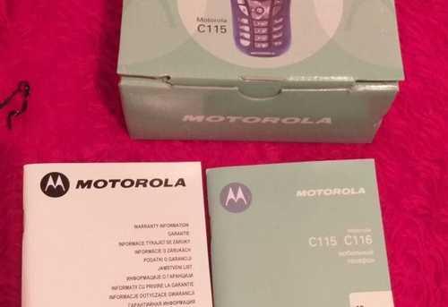 Коробка и документы на телефон motorola C115