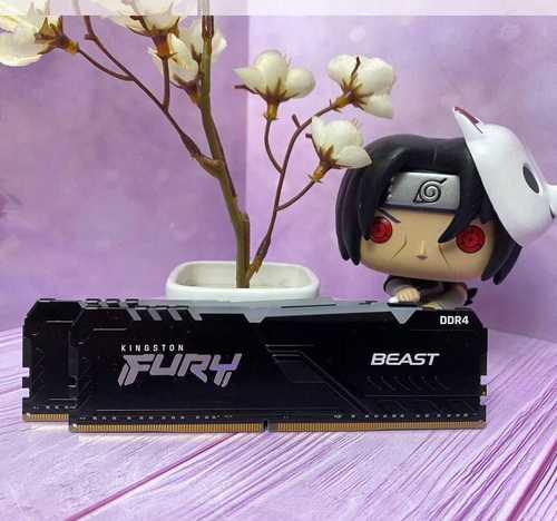 DDR4 Kingston Fury Beast Black RGB 16 Gb (2x8)