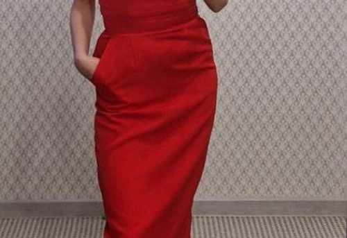 Вечернее платье 44 S красное