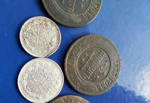 5 монет Российской империи медь серебро