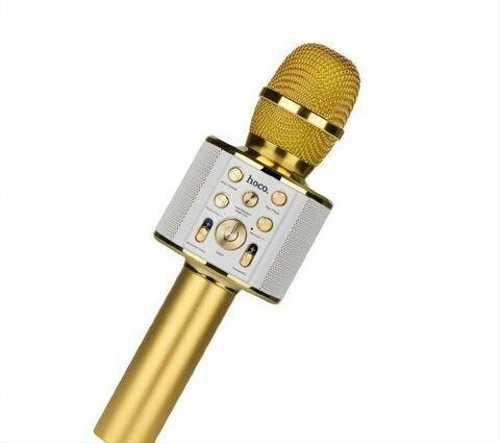 Беспроводной Bluetooth караоке микрофон (золото)