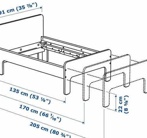 Слэк растущая кровать икея IKEA