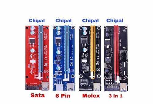 Райзер для видеокарт SATA Molex 6 Pin