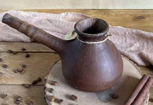 Турка для кофе из термоударной глины ручной работы