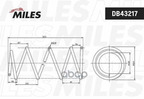 Пружина подвески toyota wish передняя DB43217 M