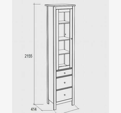 Шкаф IKEA сага шкаф с витриной 50 темно-бирюзовый/ясень RU