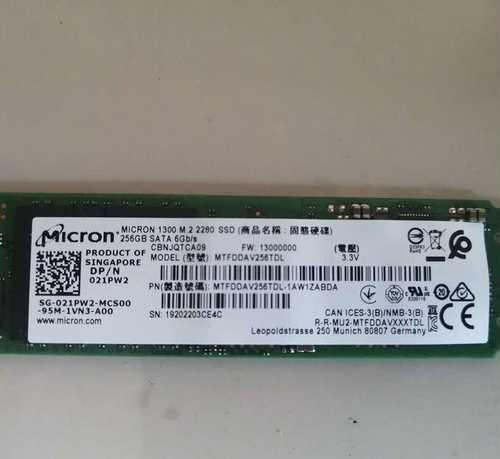 SSD диск Micron 1300 256Gb mtfddav256TDL