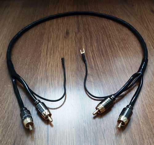 Фонокабель 2RCA на 2RCA c заземлением. Новый